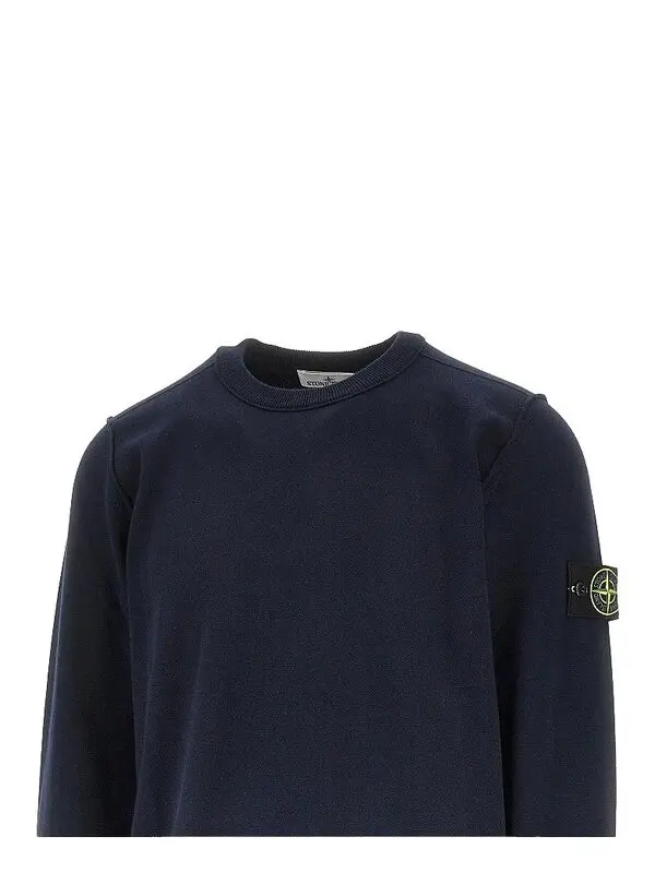 Stone Island Organic Cotton Crewneck Sweater - Blue