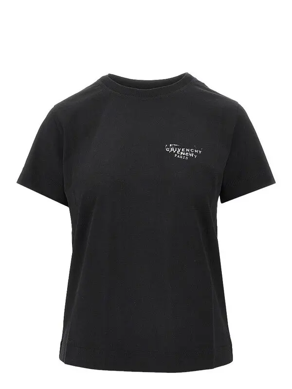 Givenchy Stamp" Logo Print Cotton T-shirt - Black