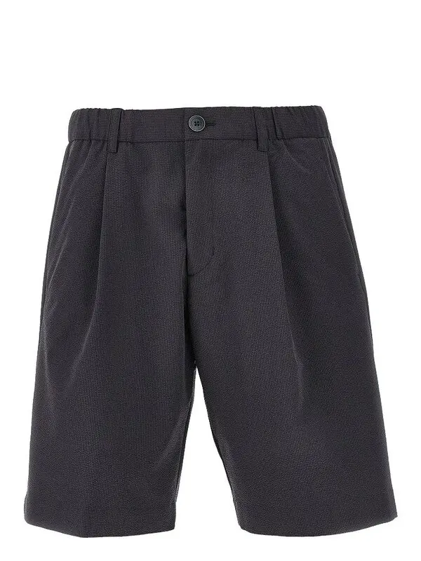 Herno Technical Seersucker Straight Leg Shorts - Blue