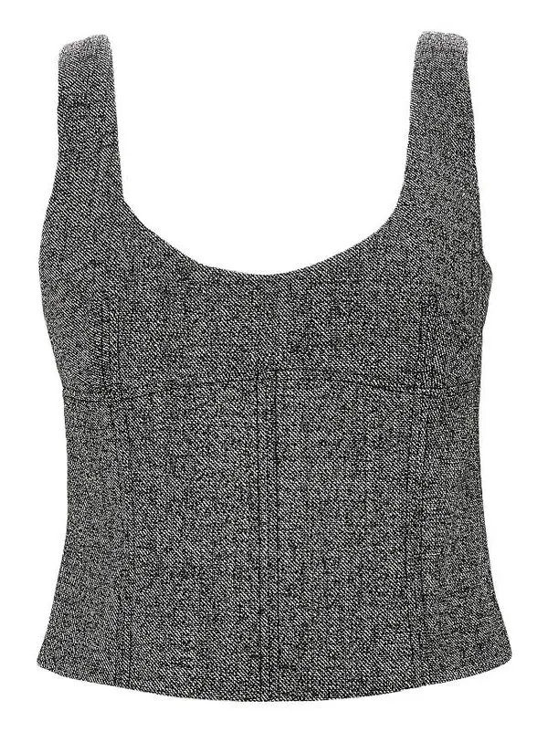 Gucci Sleeveless Wool Grisaille Top - Black