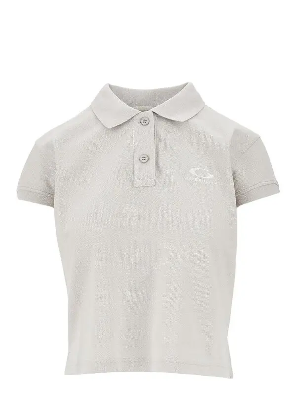 Balenciaga Loop Sports Icon Embroidery Polo Shirt - White