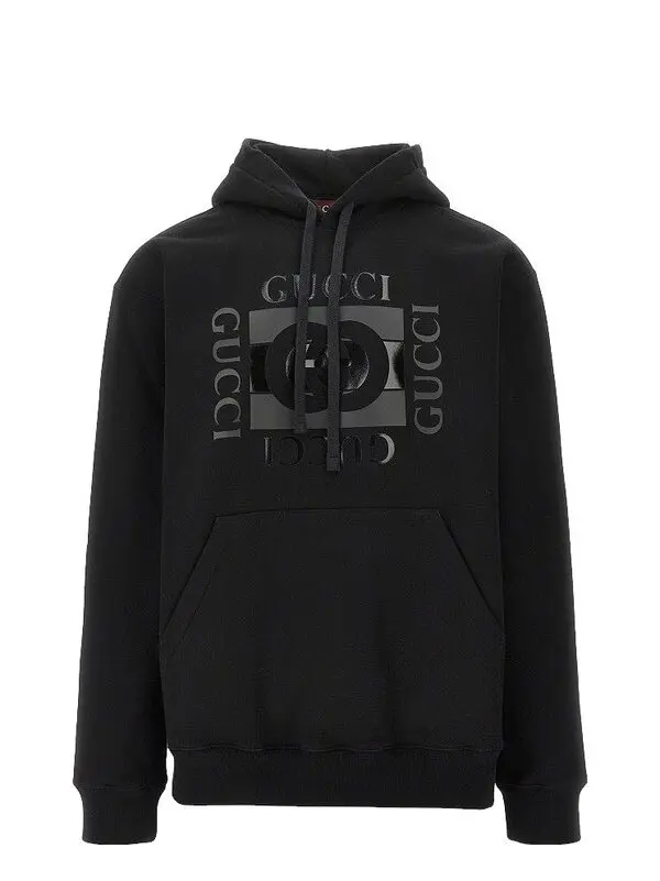 Gucci Logo Print Hoodie - Black