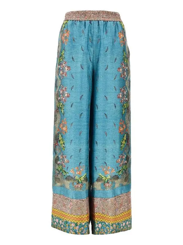 PIERRE-LOUIS MASCIA Printed Silk Wide-leg Pants - Multicolor