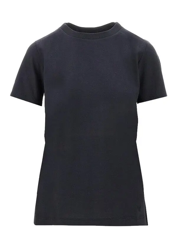 Emporio Armani Short Sleeve T-shirt With Logo Embroidery - Blue