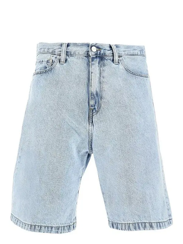 Carhartt Work In Progress Landon Bleached Denim Shorts - Blue