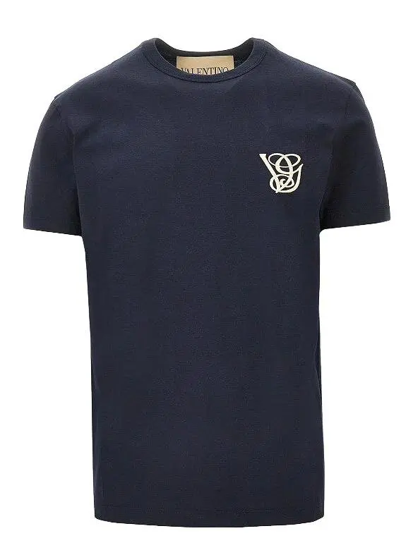 Valentino Garavani Vg Embroidery T-hirt - Blue