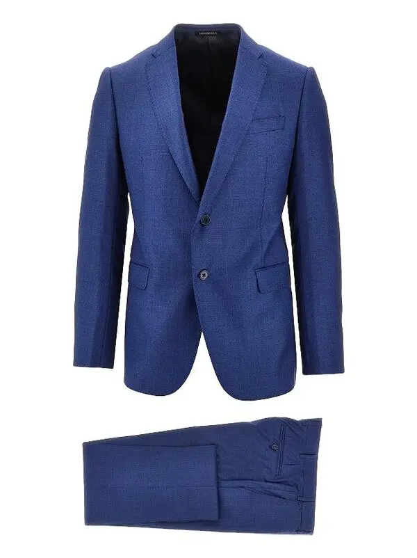 Emporio Armani Silky Finish Grisaille 'm Line' Suit - Blue