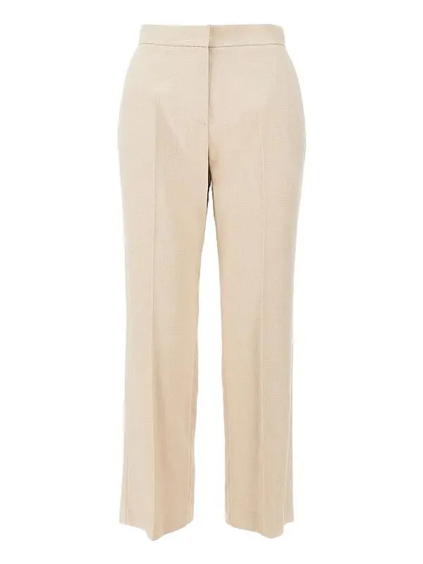 MSGM Cropped Straight Leg Tailored Pants - Beige