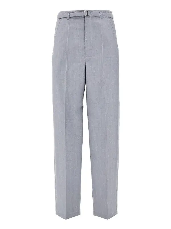 LEMAIRE Lemiare Wool-blend Belted Tailored Straight-leg Pants - Blue
