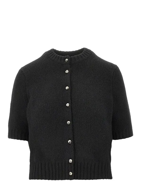 Khaite Nora Short-sleeved Stretch Cashmere Cardigan - Black