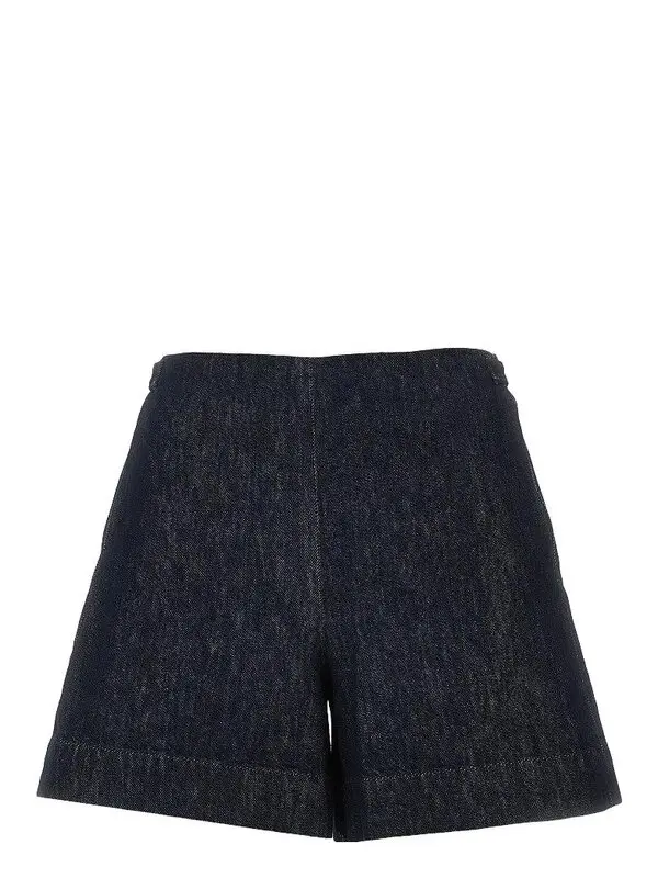 Emporio Armani Wide Leg Denim Shorts - Blue