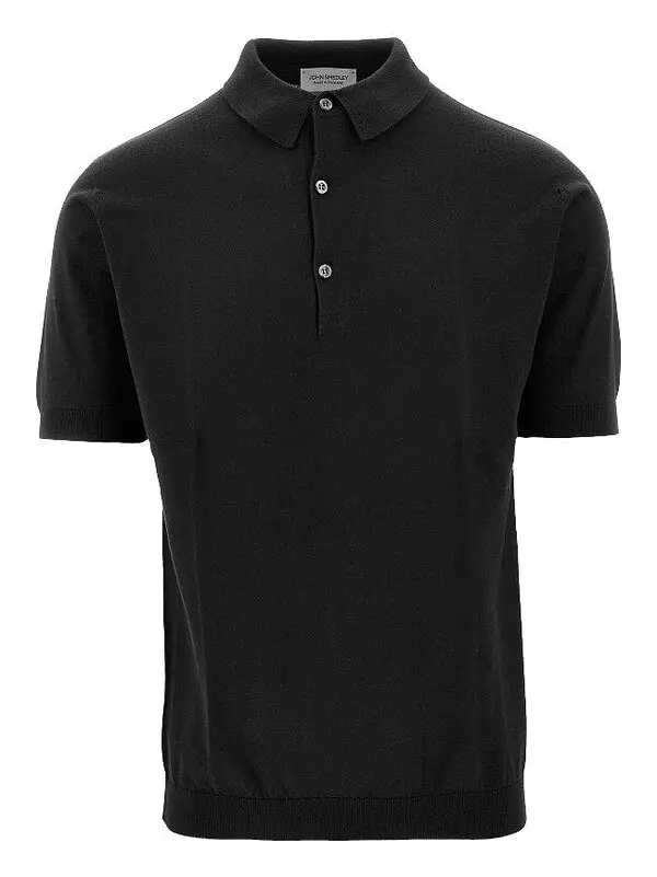 John Smedley Adrian' Cotton Polo Shirt - Black