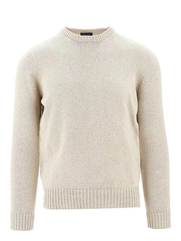 DRUMOHR Chenille-effect Cotton Crewneck Sweater - Beige