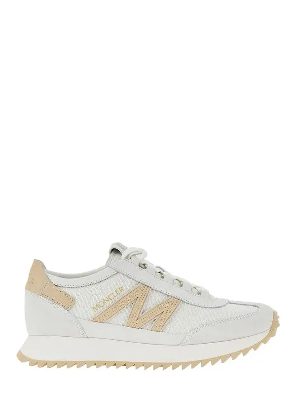 Moncler Pacey2 Leather And Canvas Sneakers - White