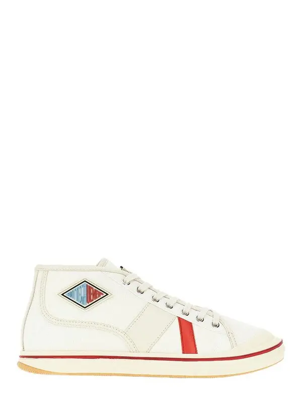 Bottega Veneta Eliot Canvas High Top Sneakers - White