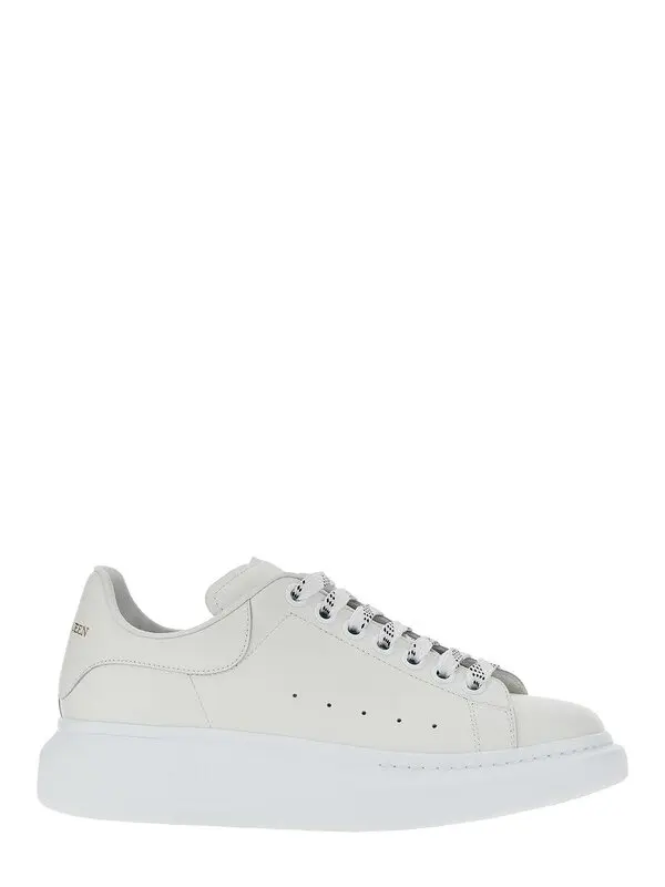 Alexander McQueen Oversized Sole Leather Sneakers - White