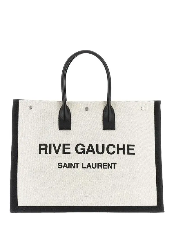 Saint Laurent Canvas Large Rive Gauche Tote Bag - Beige