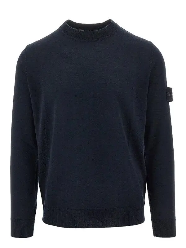 Stone Island Rws Wool Crewneck Sweater - Blue