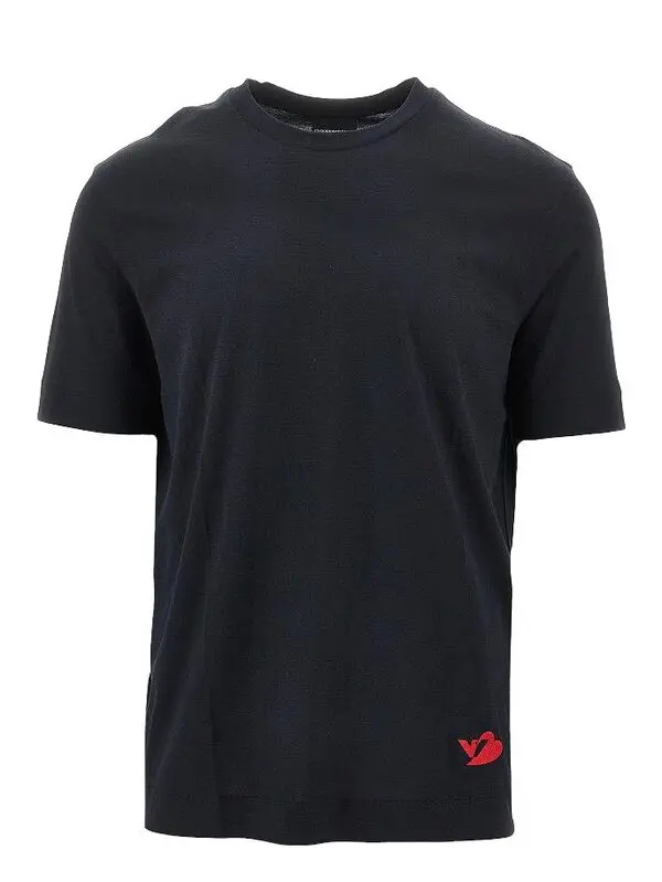 Emporio Armani Eagle Heart Embroidery T-hirt - Blue