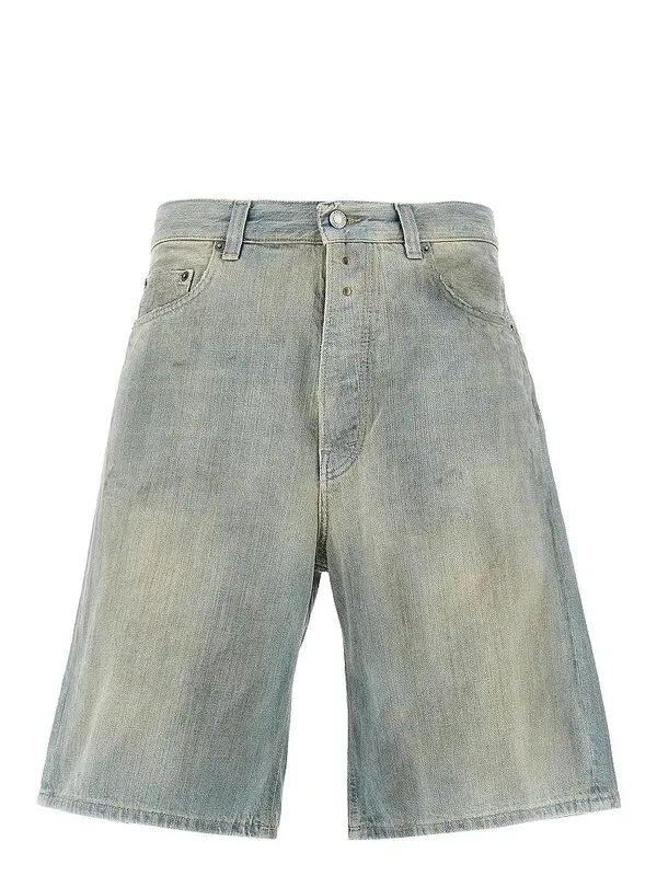 HAIKURE Relaxed Fit Wide Leg Denim Shorts - Blue