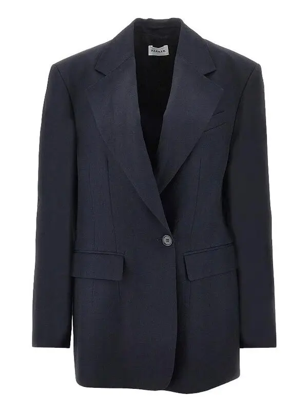 P.a.r.o.s.h Raisa Oversized Linen-blend Jacket - Blue