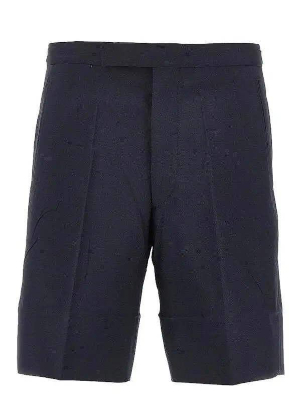 Prada Creased Effect Light Mohair Shorts - Blue