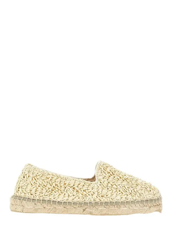 Manebí Woven Raffia Espadrille Flats - Beige