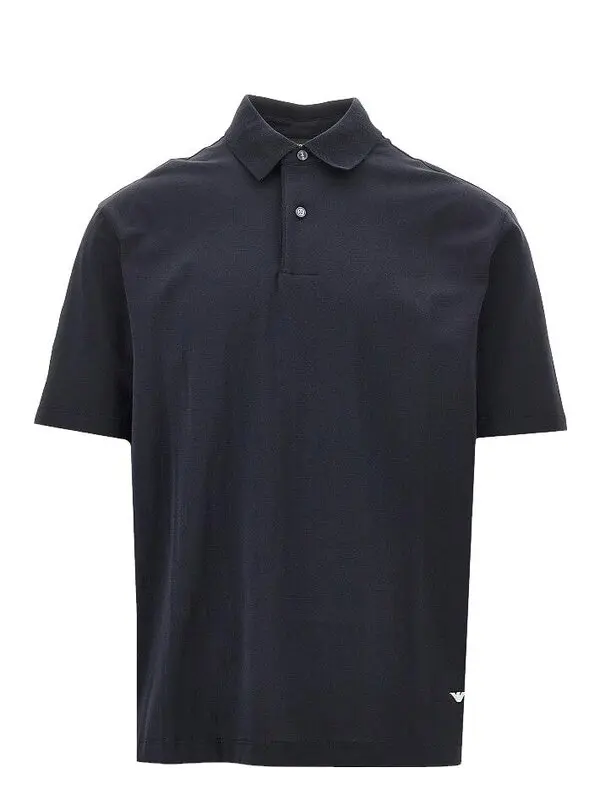 Emporio Armani Cotton Jerey Polo Hirt - Blue