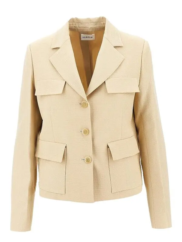 P.a.r.o.s.h Rania' Single-breasted Canvas Jacket - Beige