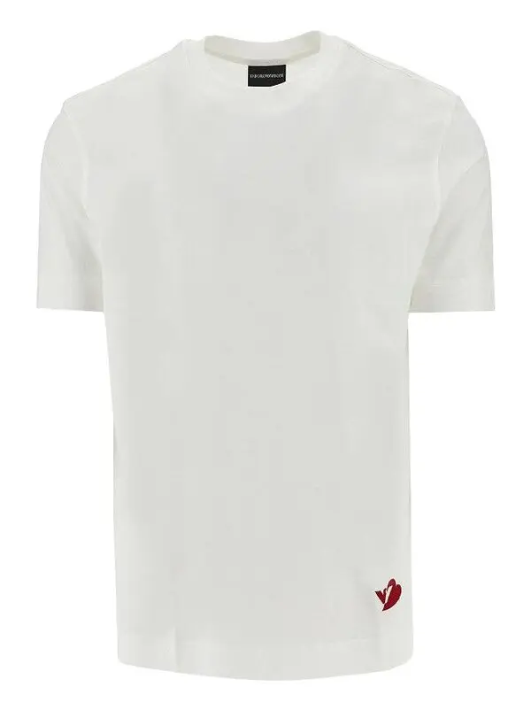 Emporio Armani Eagle Heart Embroidery T-shirt - White