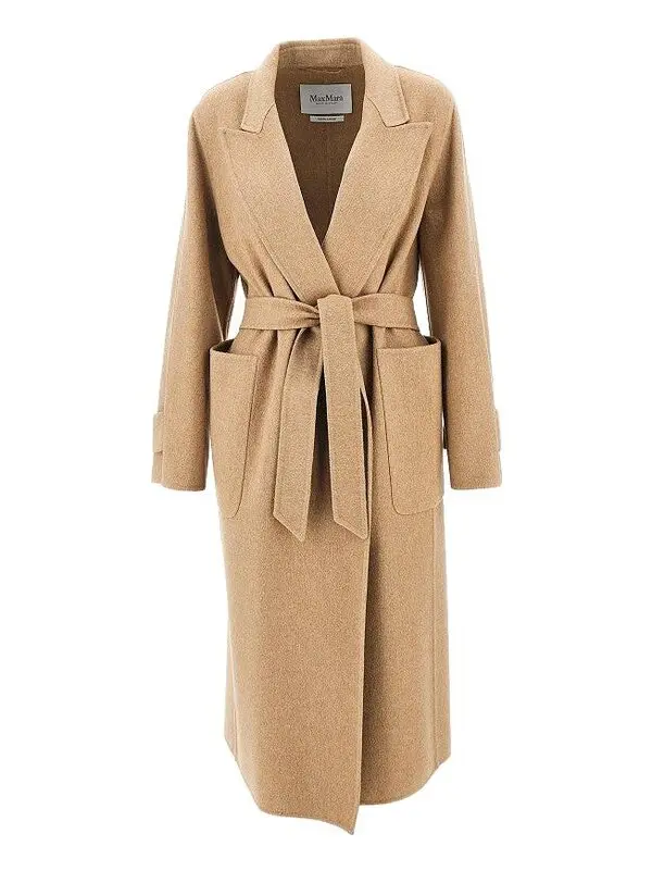 Max Mara Midi Camel Wool Coat - Beige