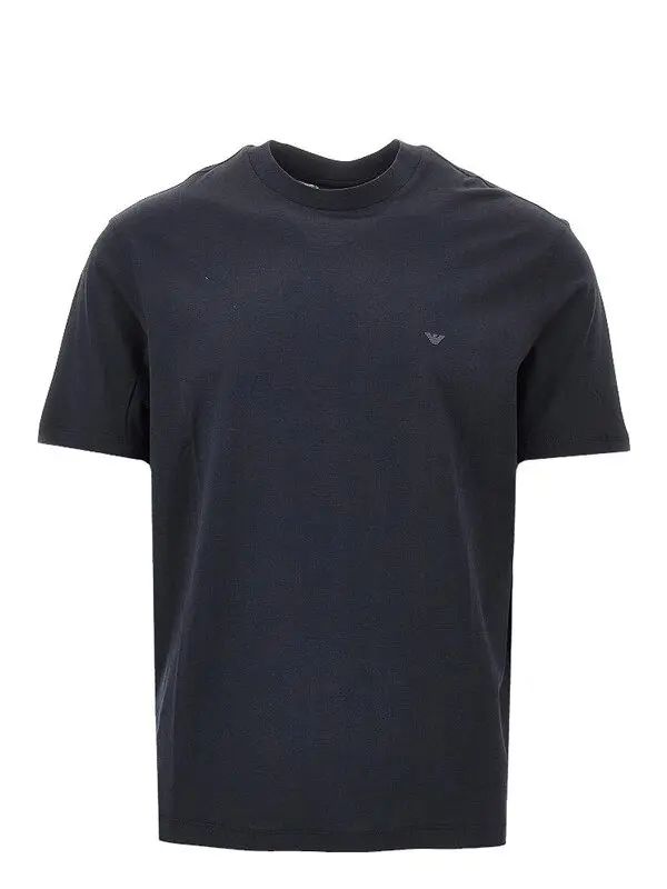 Emporio Armani Travel Essential Lyocell And Cotton T-shirt - Blue