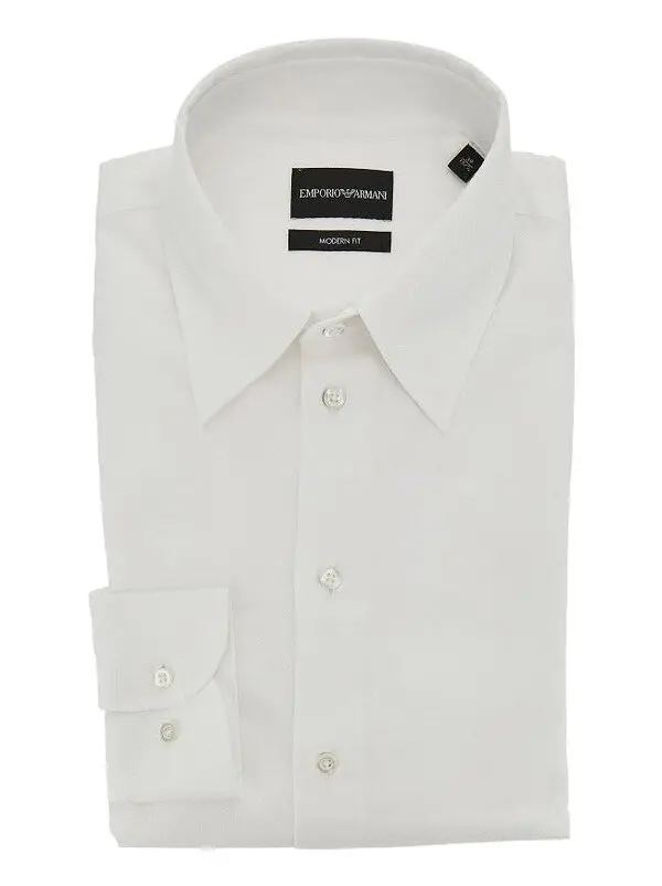 Emporio Armani Modern Fit Cotton Shirt - White