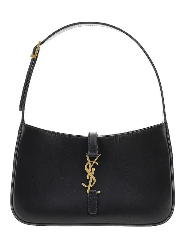 Saint Laurent Le 5 À 7 Smooth Leather Hobo Bag With Hook Closure - Black