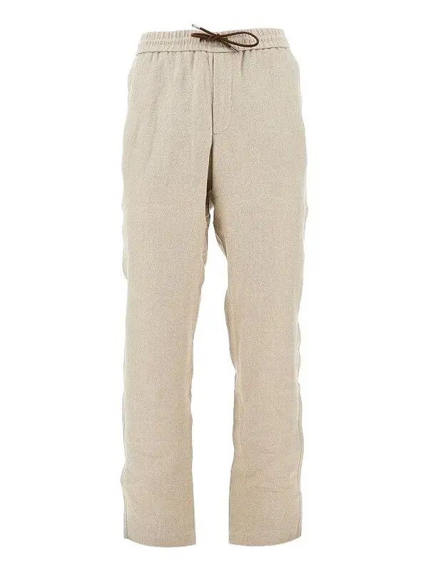 Sease Linen And Cotton Blend Twill Pants - Beige
