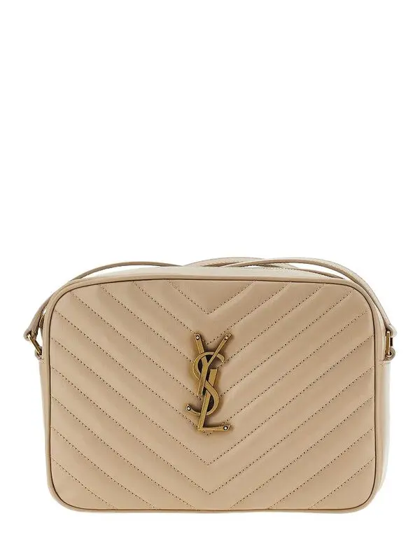 Saint Laurent Quilted Leather Lou Camera Bag - Beige