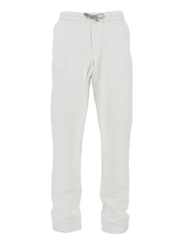 Sease Twill Pants With Elasticated Waist And Alcantara® Drawstring - White