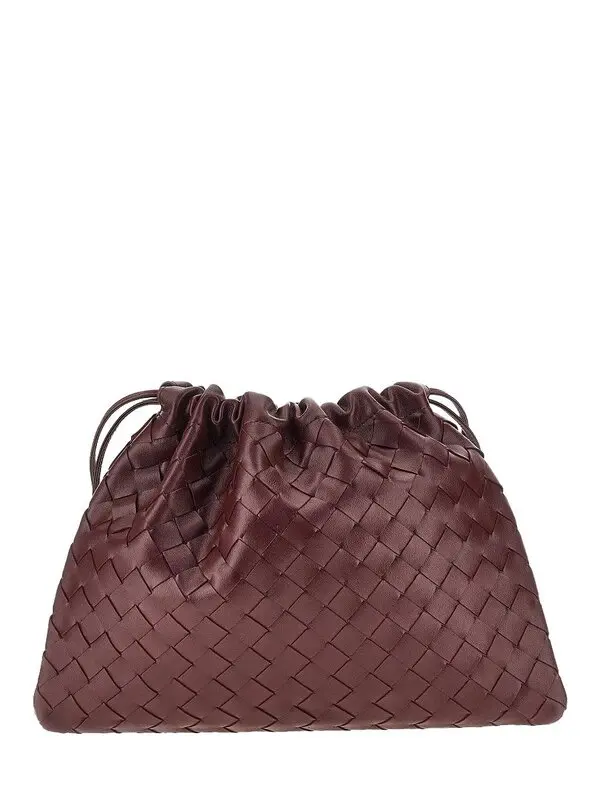 Bottega Veneta Woven Leather Drawstring Bag - Red