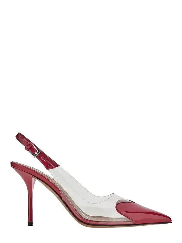 Alaïa Le Coeur Slingback Pumps In Transparent Pvc And Patent Leather - Pink