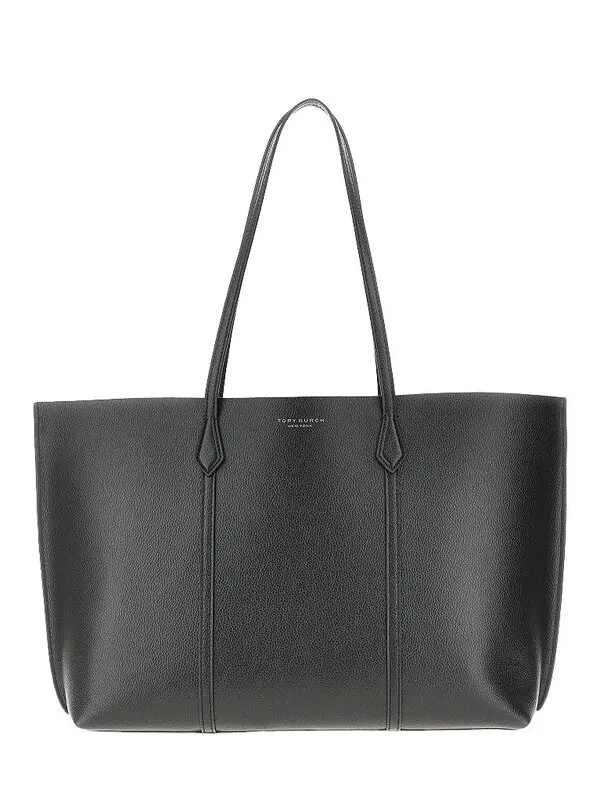 Tory Burch Perry Grained Leather Shopping Bag - Black