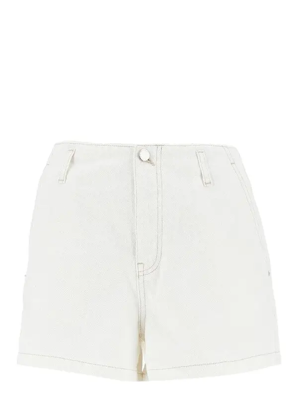 Emporio Armani High-rise Wide-leg Cotton Drill Shorts - White