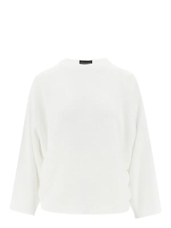 Emporio Armani Knitted Top With Batwing Sleeve - White