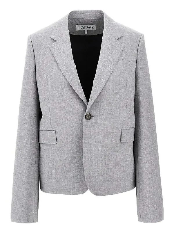 Loewe Single-breasted Jacket With Wide Sleeves - Grey