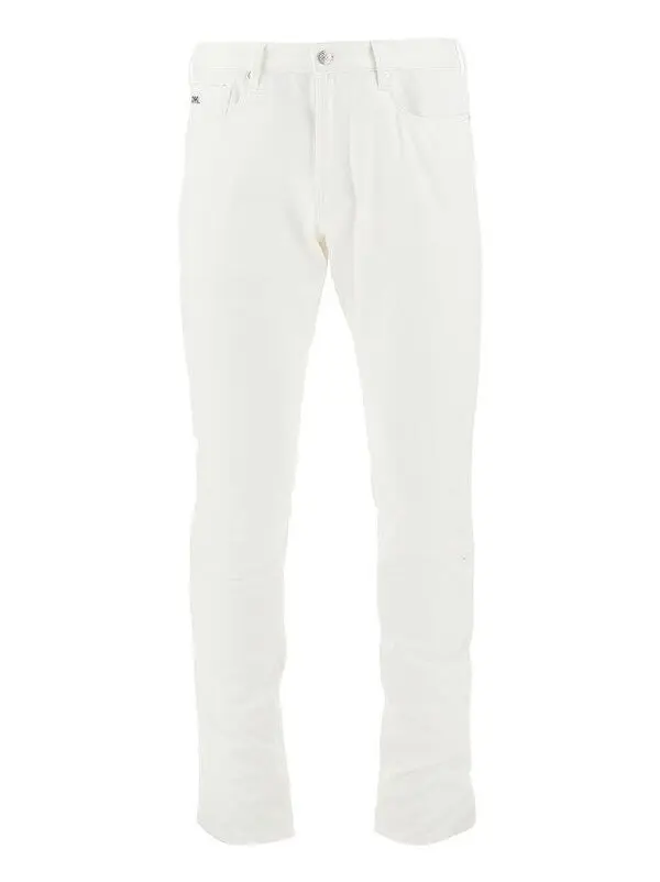 Emporio Armani Stretch Gabardine J06 Slim Fit Pants - White