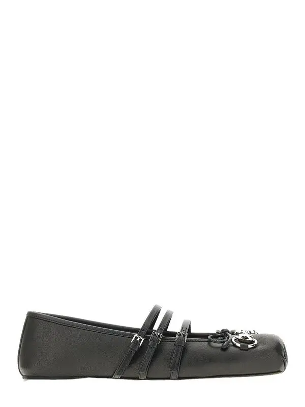 Gucci Nappa Leather Ballet Flats With Horsebit Detail - Black