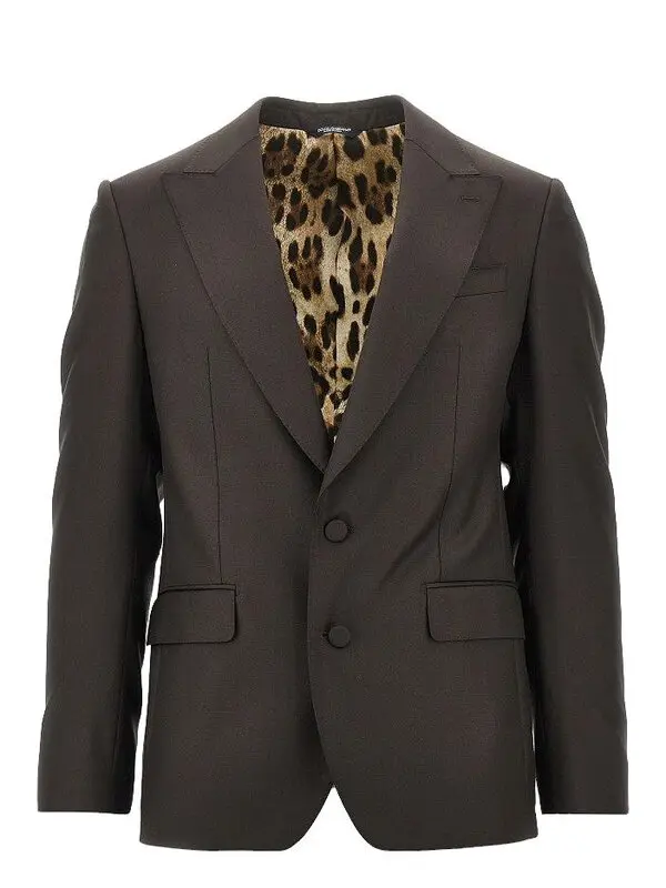 Dolce & Gabbana Sicilia Light Wool Single-breasted Jacket - Brown