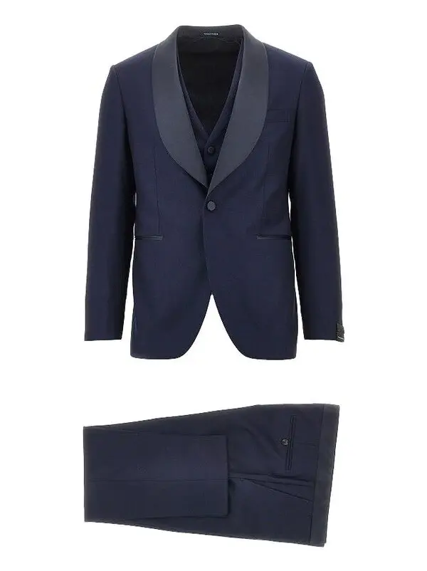 Tagliatore Super 110's Wool Three-piece Suit - Blue