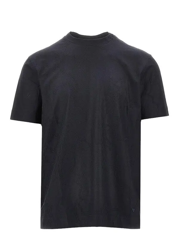 Emporio Armani Jacquard Tretch Jerey T-hirt - Black