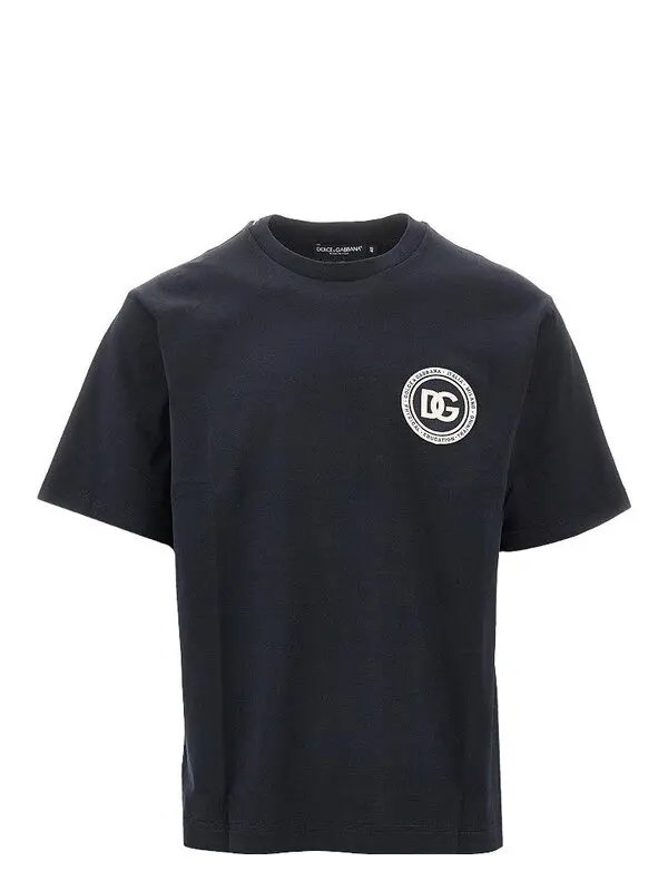 Dolce & Gabbana Logo Patch T-shirt - Blue