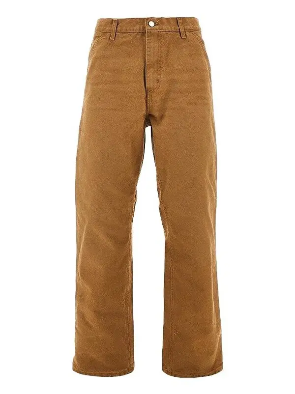 Carhartt Work In Progress Distressed Organic Cotton Single Knee Pants - Brown
